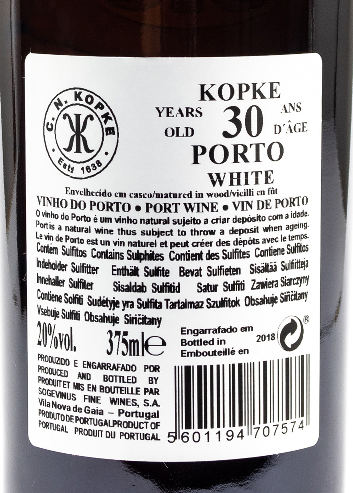 KOPKE 30 YEAR-OLD WHITE (0,375L) – Kopke Group Wine Shop USA